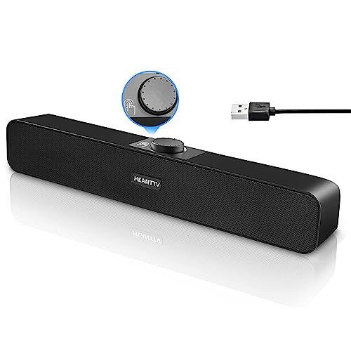 Computer PC Speakers, Bluetooth Sound bar Monitor Speakers, Wired USB-Powered, Great Stereo Sound, Volume Control Knob, USB Desktop Speaker for Monitor, Tablets, Laptop, Tablets, Ps5, Smartphone