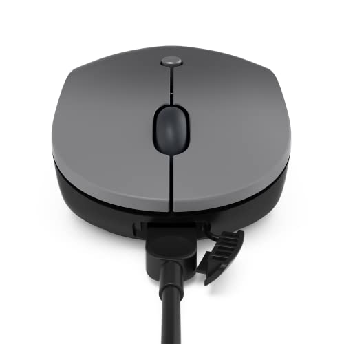 Lenovo Go USB-C Essential Wireless Mouse, 2.4 GHz Nano USB-C Receiver, Adjustable DPI, Rechargeable Battery, Ambidextrous, GY51C21210, Grey