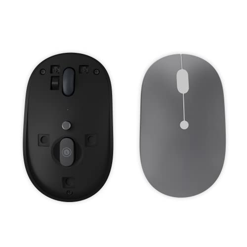 Lenovo Go USB-C Essential Wireless Mouse, 2.4 GHz Nano USB-C Receiver, Adjustable DPI, Rechargeable Battery, Ambidextrous, GY51C21210, Grey