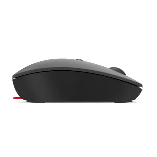 Lenovo Go USB-C Essential Wireless Mouse, 2.4 GHz Nano USB-C Receiver, Adjustable DPI, Rechargeable Battery, Ambidextrous, GY51C21210, Grey