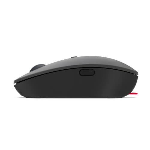 Lenovo Go USB-C Essential Wireless Mouse, 2.4 GHz Nano USB-C Receiver, Adjustable DPI, Rechargeable Battery, Ambidextrous, GY51C21210, Grey