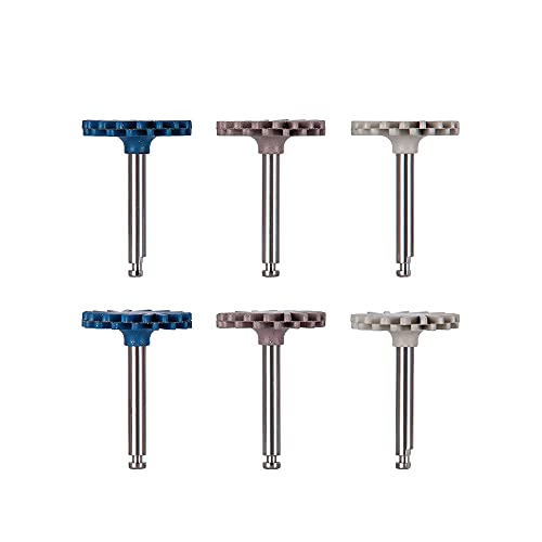 6Pcs Dental Rubber Polisher Composite Resin Polishing Wheel Spiral Flex Polishier Diamond System RA Disc Kit 14mm
