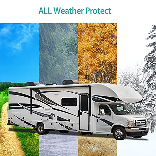 VOGREX RV Windshield Sunshade Cover Class C Compatible with Ford E450 1997-2023 UV Block RV Front Window Cover Sunshade Motorhome Windshield Snow Cover with Mirror Cutouts, Elastic Corner Bands