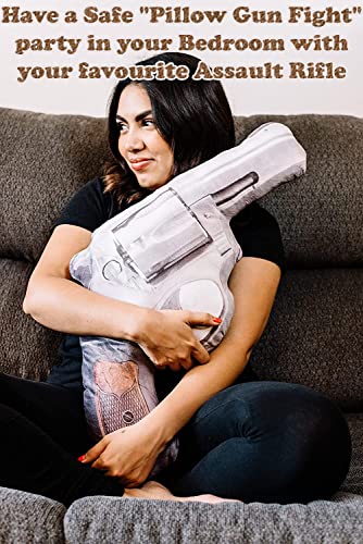 Caliber Gourmet Hug Soft Tactical Automatic Handgun Cushion Pillow, Cotton, Plush Stuffed, Throw Pillow, Decorative, Loved by Military Personnel, Veterans, Hunters, Gun Lovers