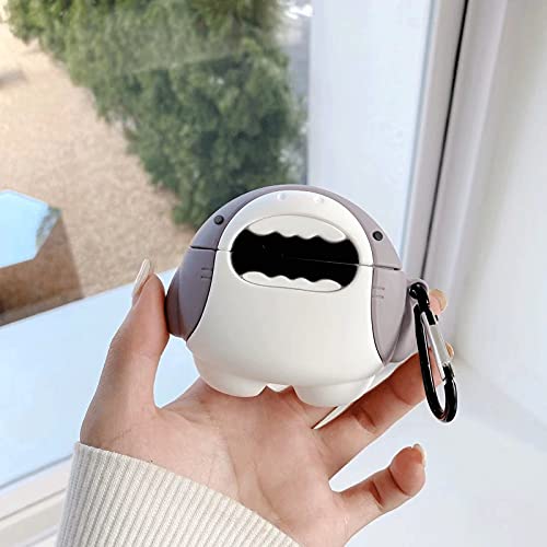 Rertnocnf Creative Cute Kawaii Cartoon Animals Shark Case Compatible with Beats Studio Buds 2021 Fashion Portable Accessories Shockproof Protector for Wireless Noise Cancelling Earbuds (Shark)