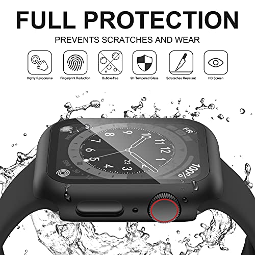 Recoppa for Apple Watch Case 42mm Series 3/2/1 with Screen Protector, Waterproof Hard PC Ultra-Thin Bumper HD Clear Anti-Fog All Around Protective Cover for iWatch 42mm Black