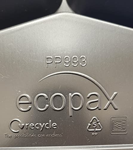 ecopax 75 Sets PP Pebble Box Serving Tray and Vented Lid, Food Container (9x9 3 Compartment) Lunch Box, Food Container, Black