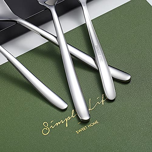 Dinner Spoons 6 Piece, 8.1'' Stainless Steel Tablespoons, Soup Spoons, Dessert Spoons, Spoons Silverware for Home, Kitchen or Restauran,Dishwasher Safe (Silver)