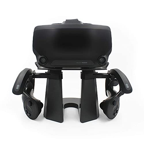 AMVR VR Headset Display Stand and Controllers Holder,Facial Interface Bracket & PU Leather Foam Face Cover Pad Replacement Comfort Set for Valve Index Headset (VR Stand + Face Cover)