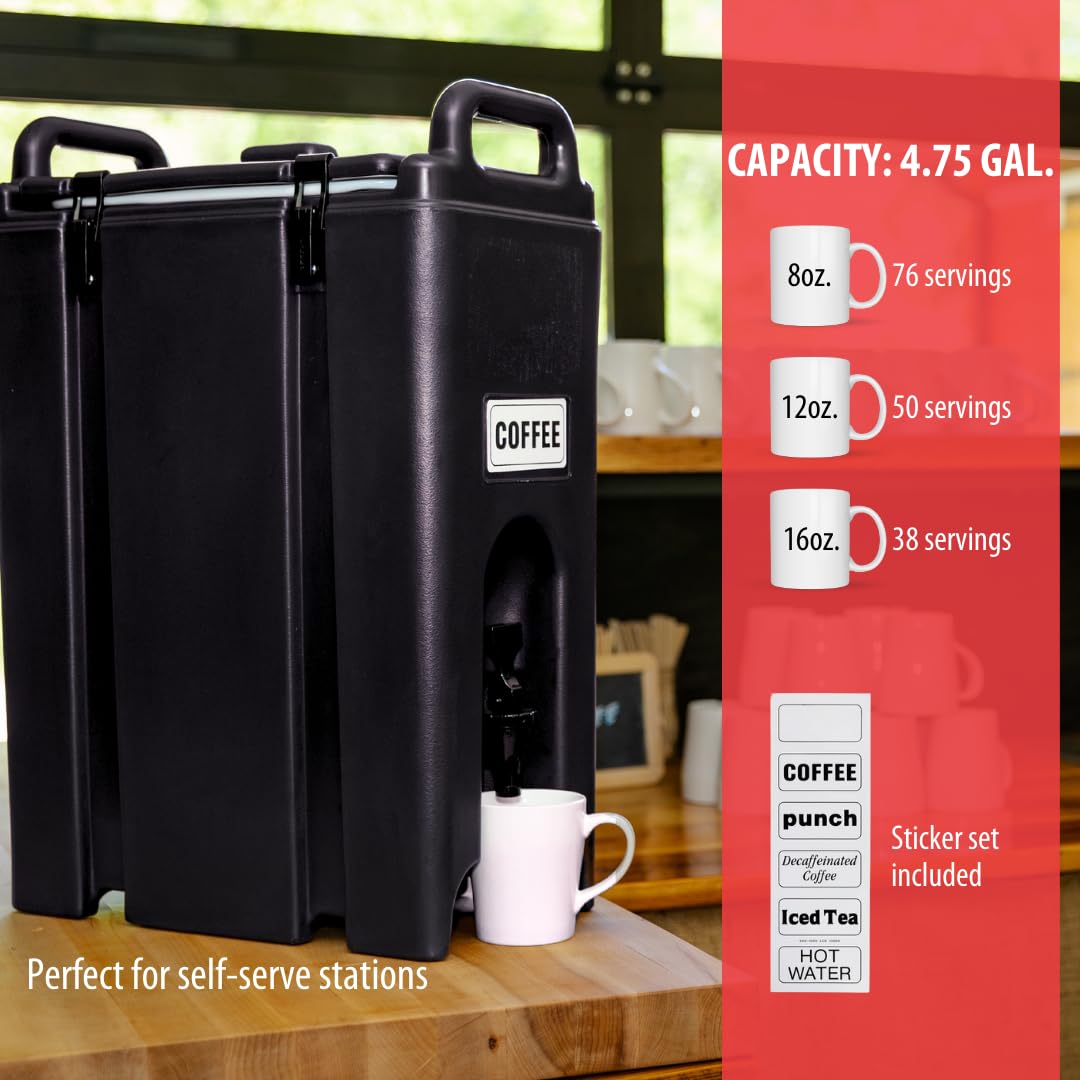Cambro (500LCD110) 4-3/4 gal Beverage Carrier - Camtainer®, Black