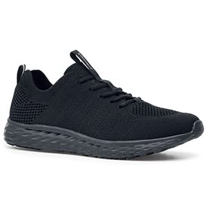 Shoes for Crews Everlight, Women's Non Slip, Breathable, Lace Up, Lightweight Work Shoes, Black, Size 10 Wide