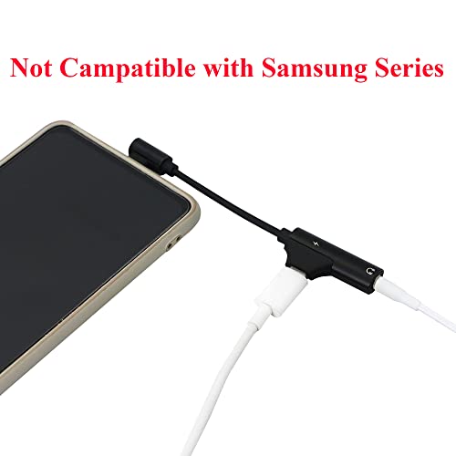 QIANRENON 2 in 1 USB C to 3.5mm Headphones and Charging Adapter Type C to Aux Audio Allocator Adapter Used for USB C Smartphone Without 3.5mm Audio Jack Not Campatible Samsung Series, 2PCS