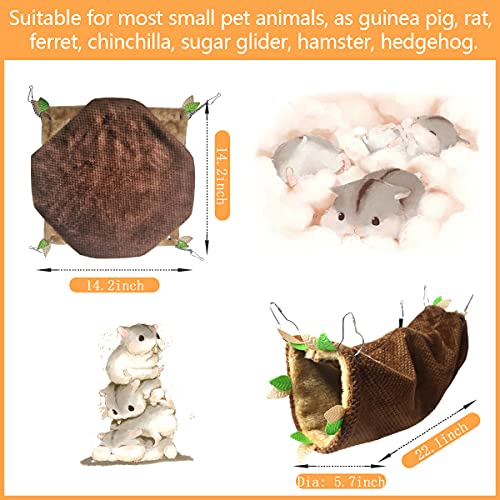 LEFTSTARER Ferret Rat Hammock Bed Guinea Pig Tunnel Hideout Ferret Rat Cage Accessories Toy Hammock for Hamster Sugar Glider Chinchilla Rat Ferret Guinea Pig