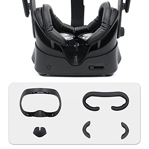 AMVR VR Headset Display Stand and Controllers Holder,Facial Interface Bracket & PU Leather Foam Face Cover Pad Replacement Comfort Set for Valve Index Headset (VR Stand + Face Cover)