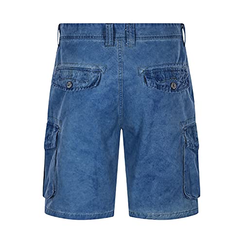 Men's Casual Denim Short Plus Size Casual Loose Fit Short Cargo Jean Pants Hip Hop Work Short Jeans With Pockets (Blue,38)
