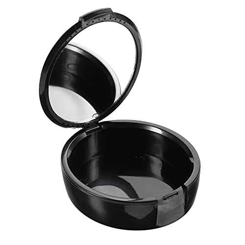 EXCEART Denture Bath Box Cup Box Holder Storage Soak Container Fake Teeth Storage Case Teeth Retainer Storage Container with Mirror for Travel Cleaning Black