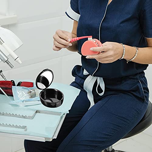 EXCEART Denture Bath Box Cup Box Holder Storage Soak Container Fake Teeth Storage Case Teeth Retainer Storage Container with Mirror for Travel Cleaning Black