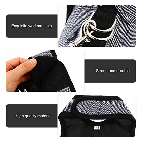 Cat Harness, Rabbit Harness with Leash Soft Mesh Vest Harness Clothes for Rabbit Ferret Bunny Kitten Guinea Pig Walking (S, Black)