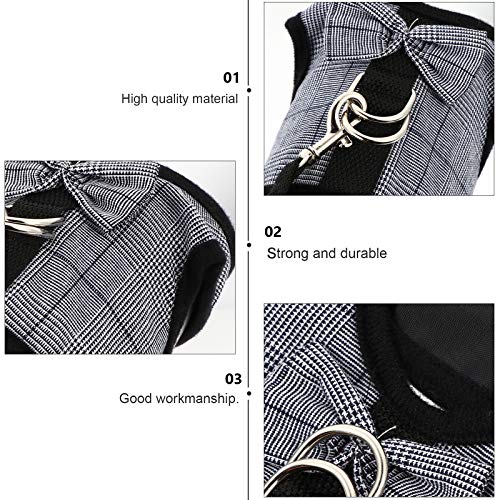 Cat Harness, Rabbit Harness with Leash Soft Mesh Vest Harness Clothes for Rabbit Ferret Bunny Kitten Guinea Pig Walking (S, Black)