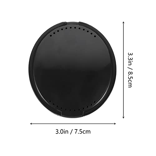 EXCEART Denture Bath Box Cup Box Holder Storage Soak Container Fake Teeth Storage Case Teeth Retainer Storage Container with Mirror for Travel Cleaning Black