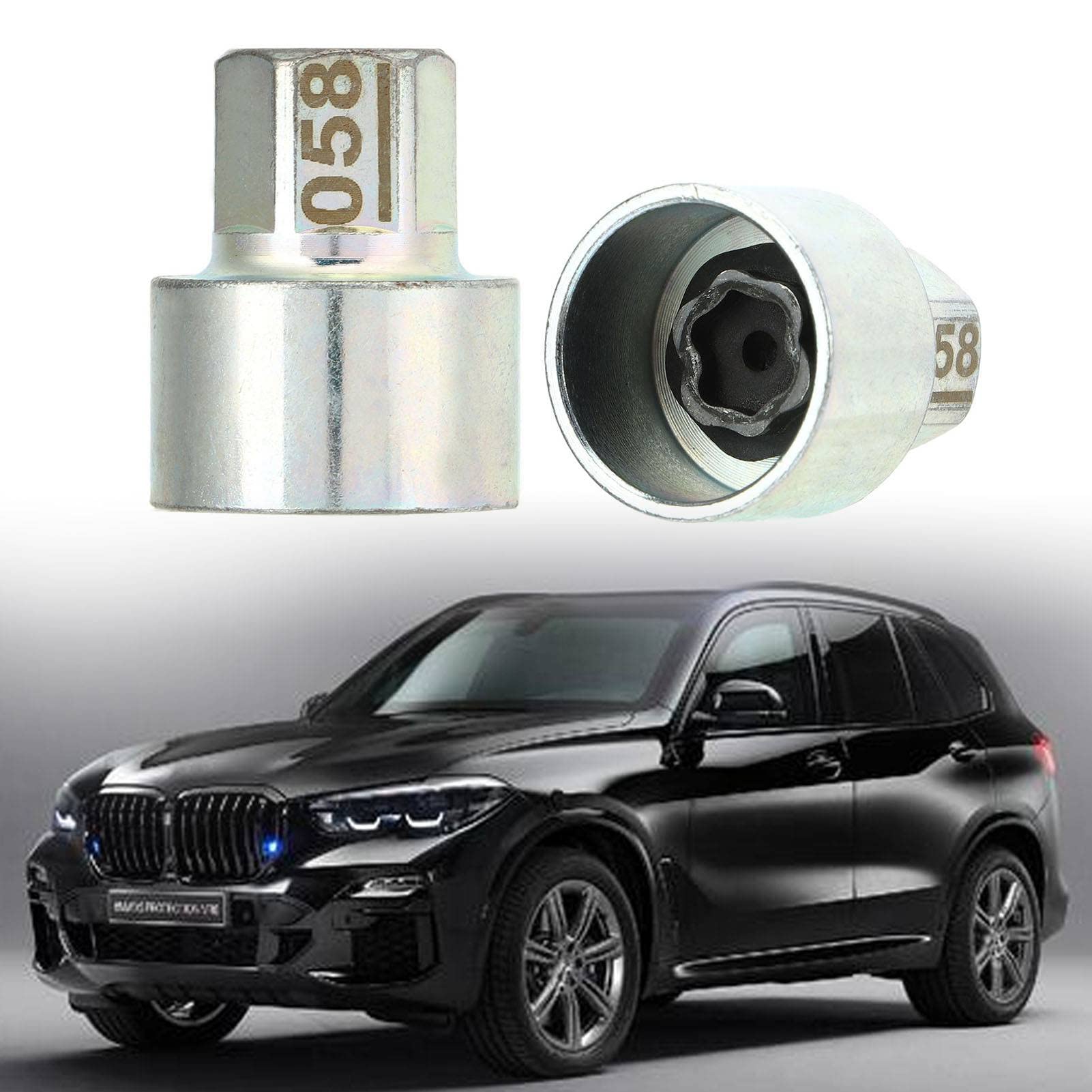 automotive wheel locks Wheel Lock Key i Theft Lugnut Socket Replacement for 1 3 5 6 7Series X1 X2 X3 X4 X5 X6 Z4(057 ) (058)