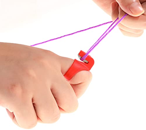 WOIWO 3 PCS Finger Thread Cutter Practical Ring Thread Cutter Ring Knife Sewing Tool Knitting Knife (Random Color )