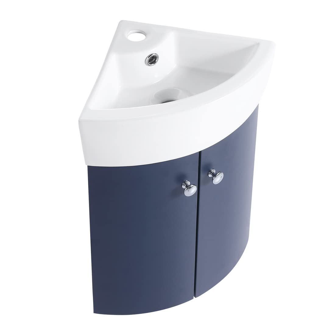 Yone jx je Corner Bathroom Vanity Sink Combo for Small Cabinet And Storage Space Saving Wall Mounted Cabinet Set, Ceramic Sink