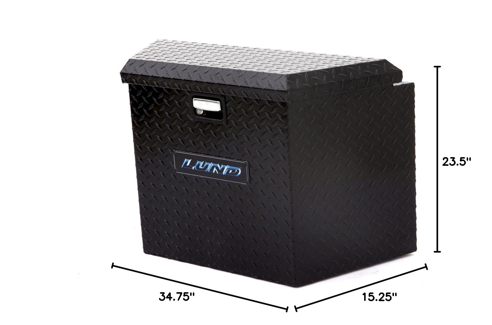 Lund 76134T 21-Inch Aluminum Trailer Tongue Truck Box, Diamond Plated, Black