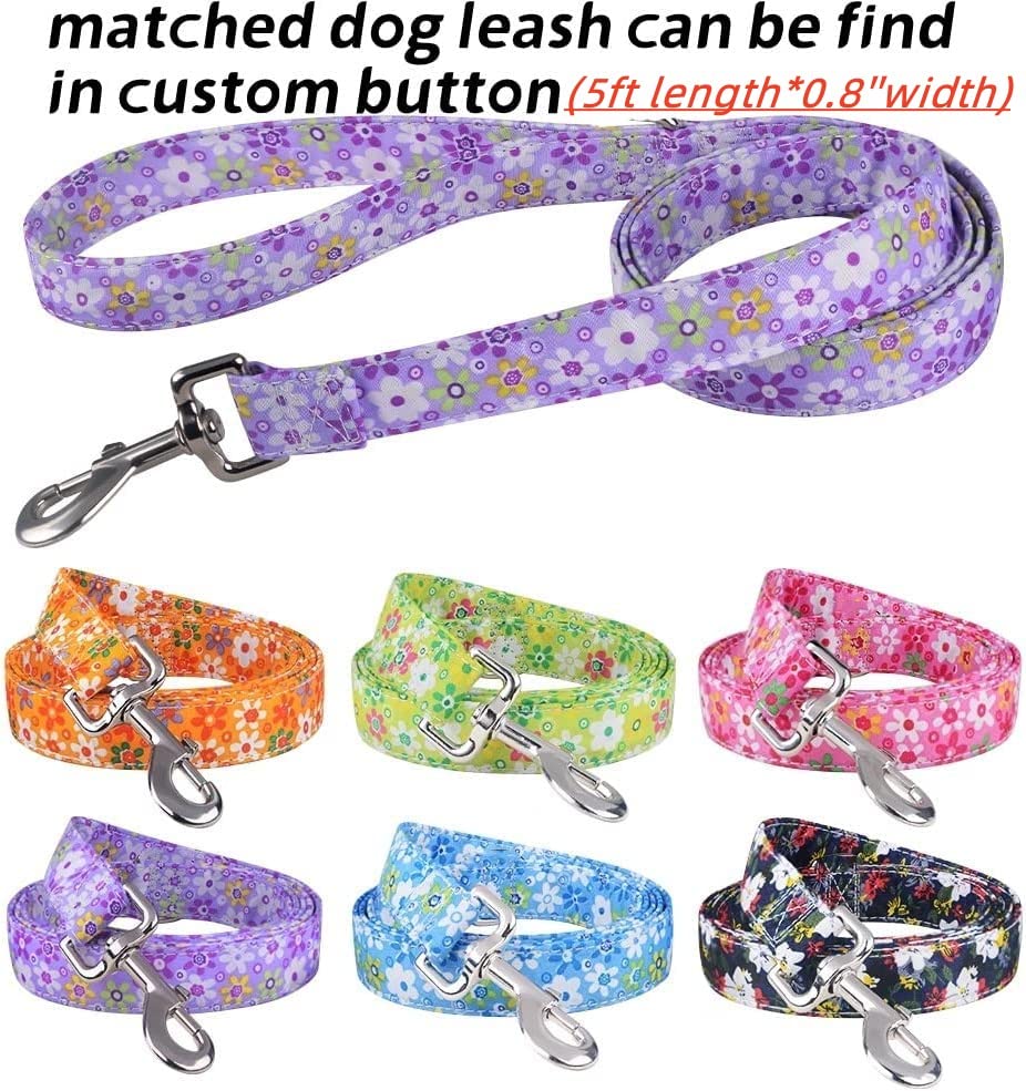 Moonpet Personalized Colorful Custom Dog Collar with Engraved ID Name and Phone Number Plate/Customized Dog Collars for Puppy Small Medium Large X-Large Boy Girl Dogs