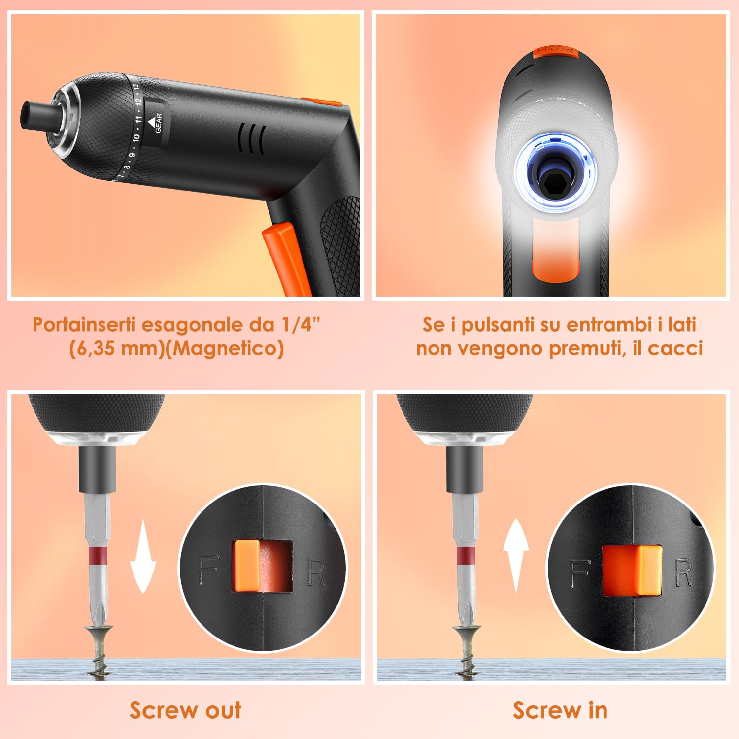 ANBEISTEE 5Nm Electric Screwdriver Set, 3.6V Rechargeable Cordless Screwdriver Kit, Torque Adjustable, Pivoting Handle, LED Light, Carrying Case, Suitable for Home DIY, Repair Tool Kit
