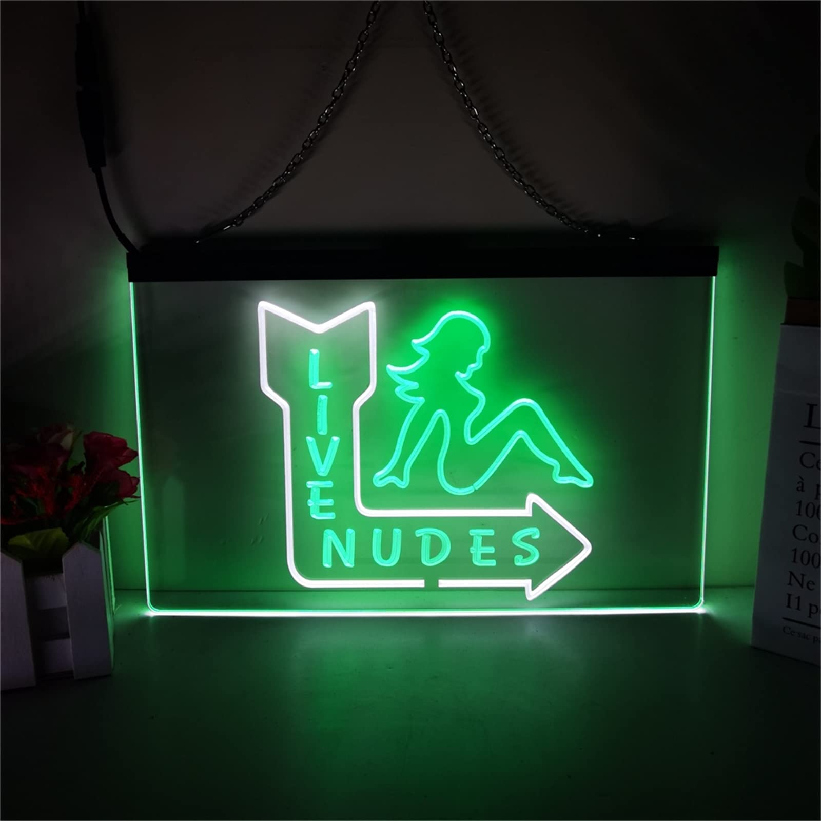 AALINE Open Led Neon Sign Nude Girl Open Live Neon Light Sex Girl Neon Sign Live Open Nude Babes Bar Wall Decor Dance Studio Neon Sign Sexy Girl Bar Neon Sign with Dimmable Switch,I,11.8"x7.9"