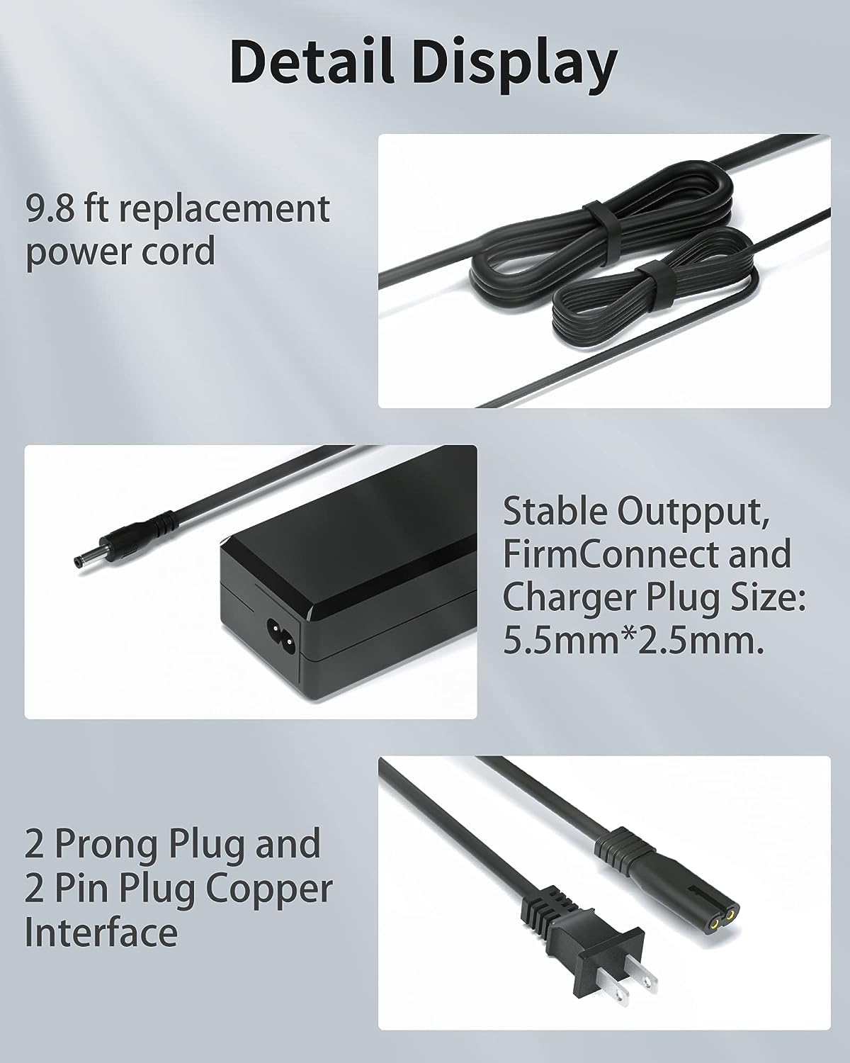 Cuifati Universal 42V 2A Battery Charger, 42V 2A Electric Scooter Charger for GOTRAX GXL V2, G2, G3, G4, Glider, XR Elite, XR Ultra 36V Lithium ion Battery (US Plug)