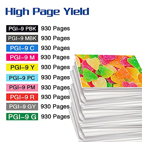 MM MUCH & MORE Compatible Ink Cartridge Replacement for Canon PGI9 PGI-9 PGI 9 to Used with Pixma Pro 9500 Pro 9500-Mark II Printers (20-Pack, 2-Set, 2 x Each PBK, MBK, C, M, Y, PC, PM, R, GY, G)
