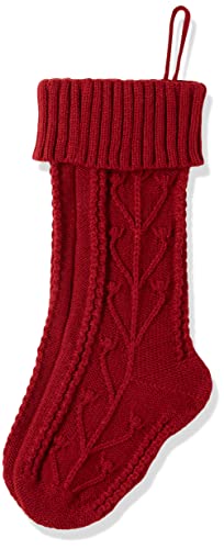 Bellivera Christmas Stockings 3 Pack Large Size Cable Knitted Xmas Stockings 18 inch Personalized Heart Red & White & Green Hanging Stockings Set for Christmas Decorations