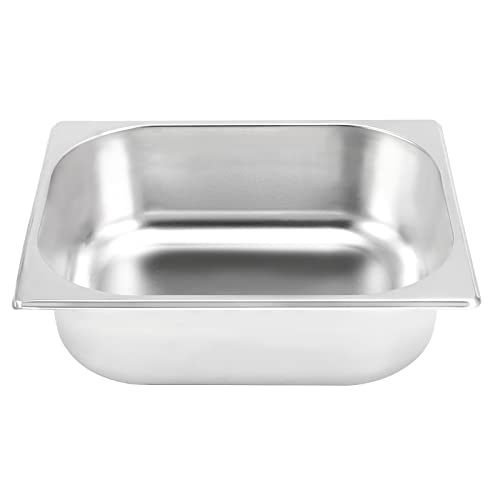 JAPCHET 3 PCS 1/2 Size x 2-1/2 Inch Steam Table Chafer Pans, Half Size Steam Table Pan, Stainless Steel Hotel Pan for Buffet, Restaurants, Catering