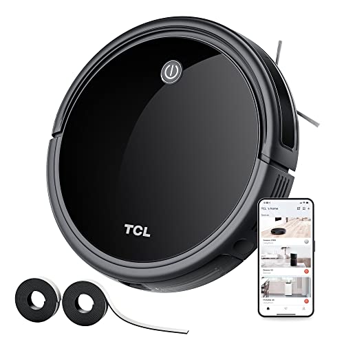 TCL Sweeva 2000 Robot Vacuum Cleaner Ultra Slim 2.76inch, 2000Pa Suction for Pet Hair, Hard Floor & Medium-Pile Carpets, 150mins Runtime, Washable Filter, WiFi & Alexa/Google Enabled
