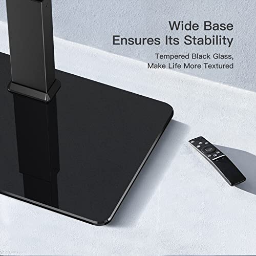 PERLESMITH Swivel Universal TV Stand for 37-65, 70 inch LCD OLED Flat/Curved Screen TVs-Height Adjustable Table Top Center TV Stand with Wire Management, VESA 600x400mm up to 88lbs