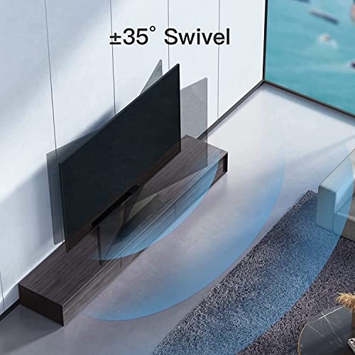 PERLESMITH Swivel Universal TV Stand for 37-65, 70 inch LCD OLED Flat/Curved Screen TVs-Height Adjustable Table Top Center TV Stand with Wire Management, VESA 600x400mm up to 88lbs