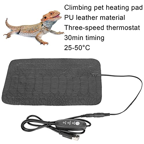 GLOGLOW Reptile Heating Pad, 7.5W/8.5W Reptile Heating Pad Tank Warmer USB Reptile Anti‑Scratch Heating Pad Waterproof Heat Mat for Reptiles Tortoise Lizard(L) Heat Mats