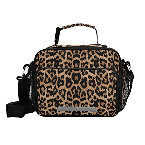 Lunch box Insulated Soft Lunch Bag Lunch Container Cheeteh Leopard Print for Office Work School Picnic Beach