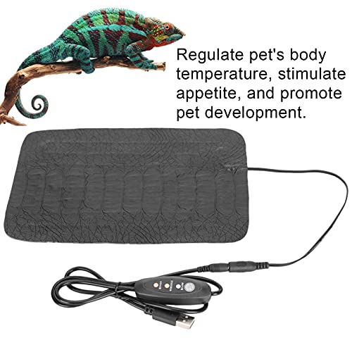 GLOGLOW Reptile Heating Pad, 7.5W/8.5W Reptile Heating Pad Tank Warmer USB Reptile Anti‑Scratch Heating Pad Waterproof Heat Mat for Reptiles Tortoise Lizard(L) Heat Mats