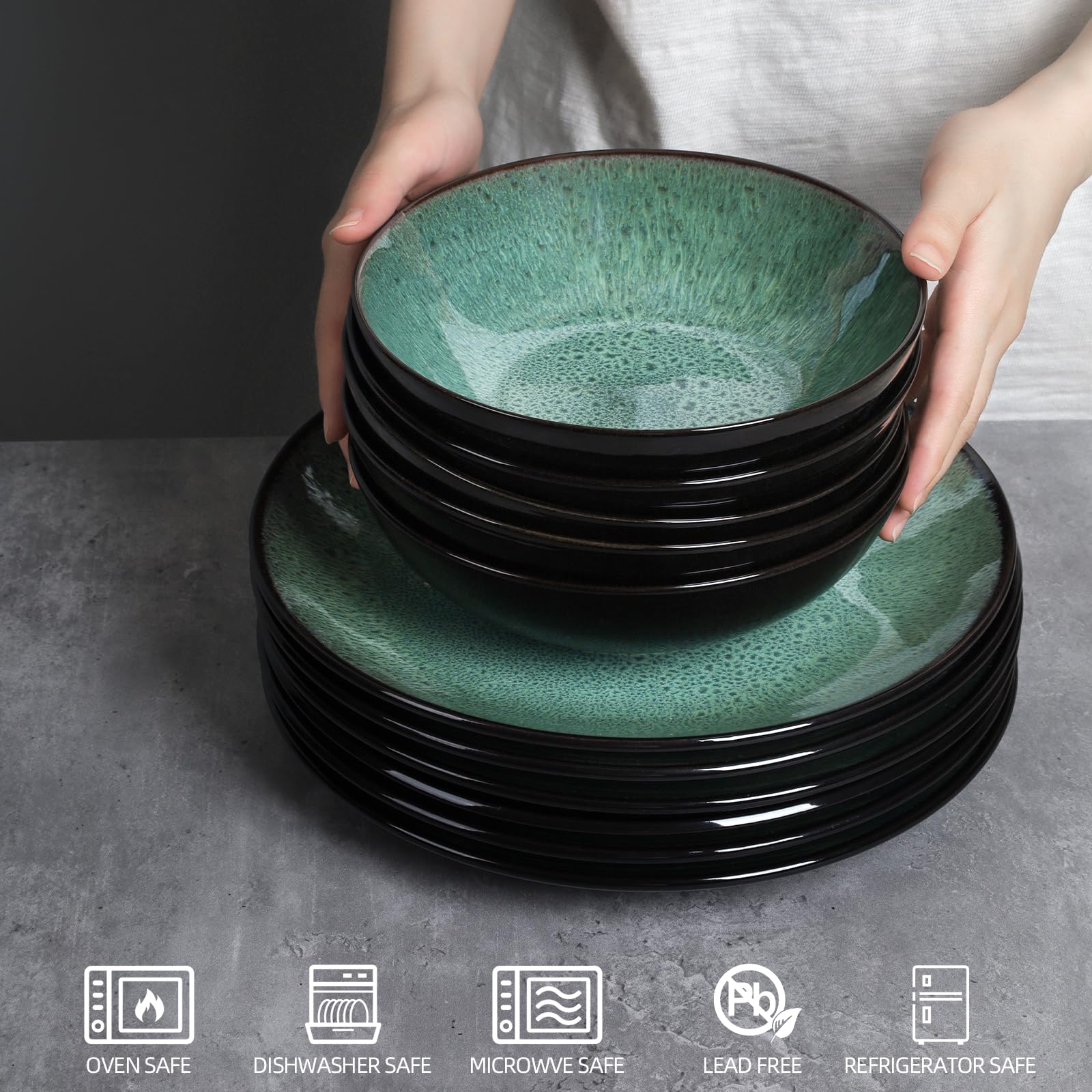 Yakitoko Dinner Plates Set of 6, 10.6 Garden Sculpture Outdoor Decoration