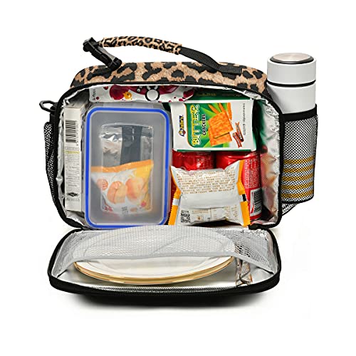Lunch box Insulated Soft Lunch Bag Lunch Container Cheeteh Leopard Print for Office Work School Picnic Beach