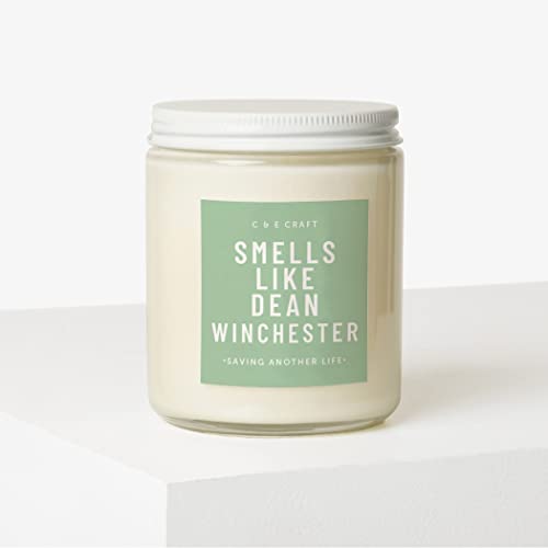 CE Craft - Smells Like Dean Winchester Scented Candle β Flannel Musk All-Natural Soy Wax Candle β Gift for Her, Celebrity Prayer Candle, 8 oz Candle