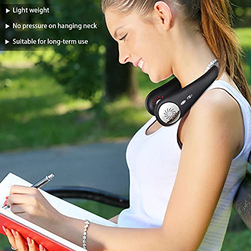 RDF Personal Neck Fan,Bladeless Rechargeable USB Powered Fan,Adjustable Strong Cooling Wind with Light(Green)