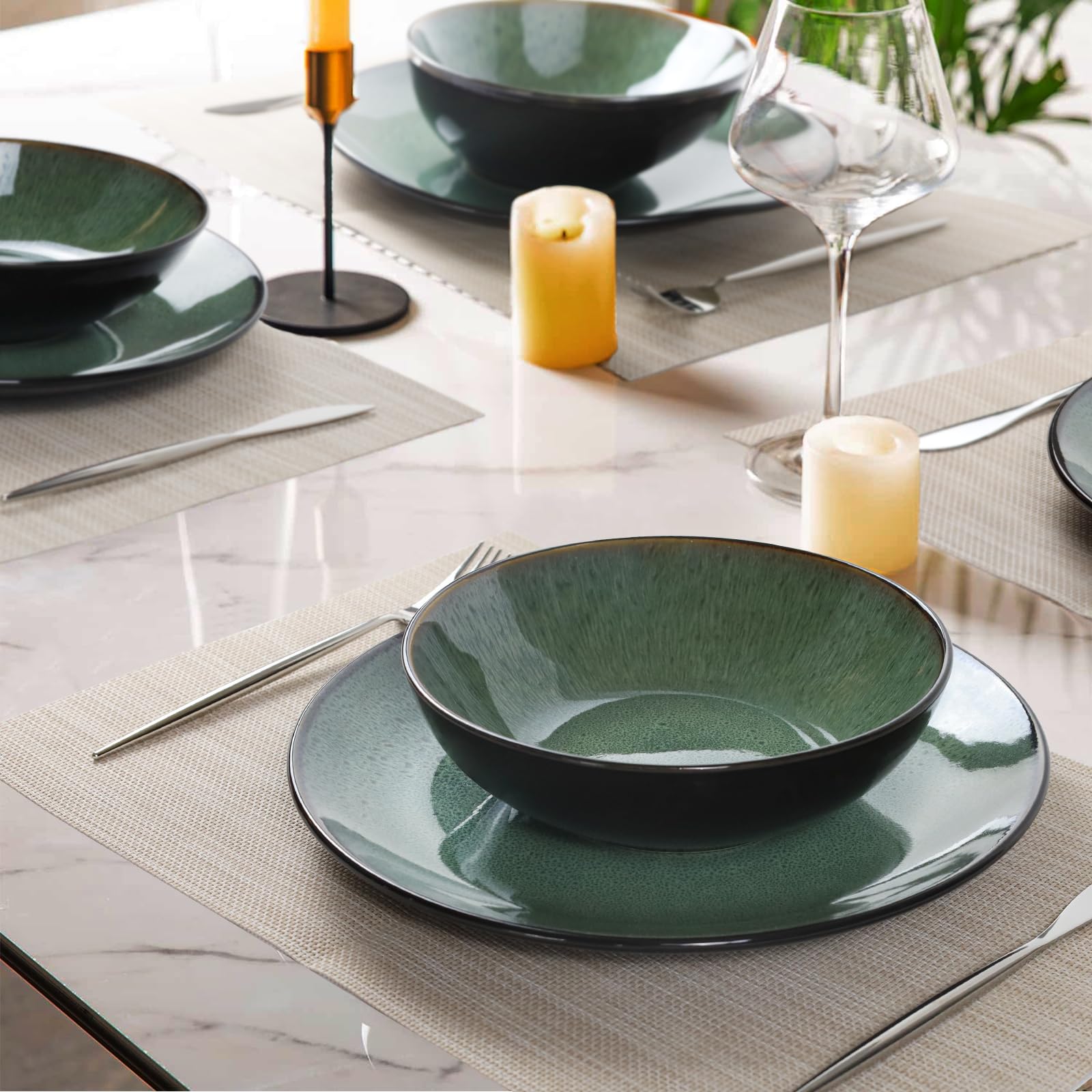 Yakitoko Dinner Plates Set of 6, 10.6 Garden Sculpture Outdoor Decoration