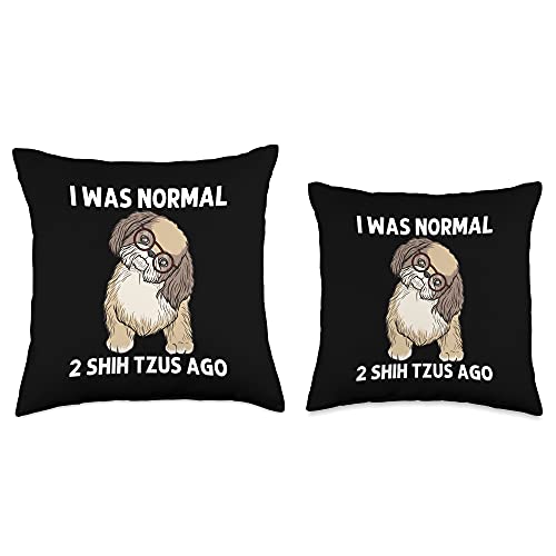 Best Shih Tzu Gifts Pup Eyeglass Pooch Fur Owner Cool Shih Tzu Art for Men Women Puppy Pet Dog Brown Animal Throw Pillow, 16x16, Multicolor