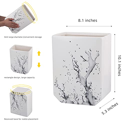Slim Trash Can,Garbage Can, Saving Space for Small Waste, Garbage Bin for Home, Office, Business, Without Lid, 2.5 Gallons,Grey