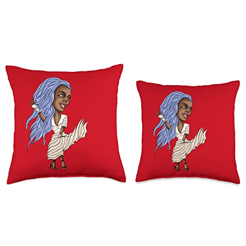 Pop Inspired Anime Fashion The Runaway Kawaii Black Girl Anime Style Summer Spring Fun Throw Pillow, 16x16, Multicolor