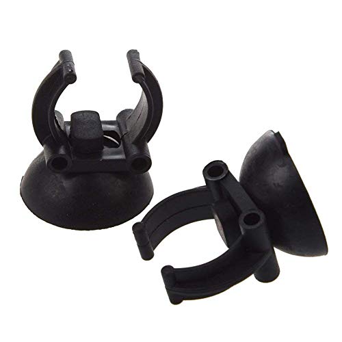 2 PCS Suction Cup Fish Tank Aquarium Heater Rubber Clip Airline Tubing Glass Holder Black Pet Supplies Cost- Effective Fashion in Practical